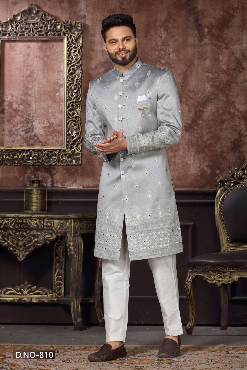 Designer Groom Sherwani Latest Collection - DN-1635